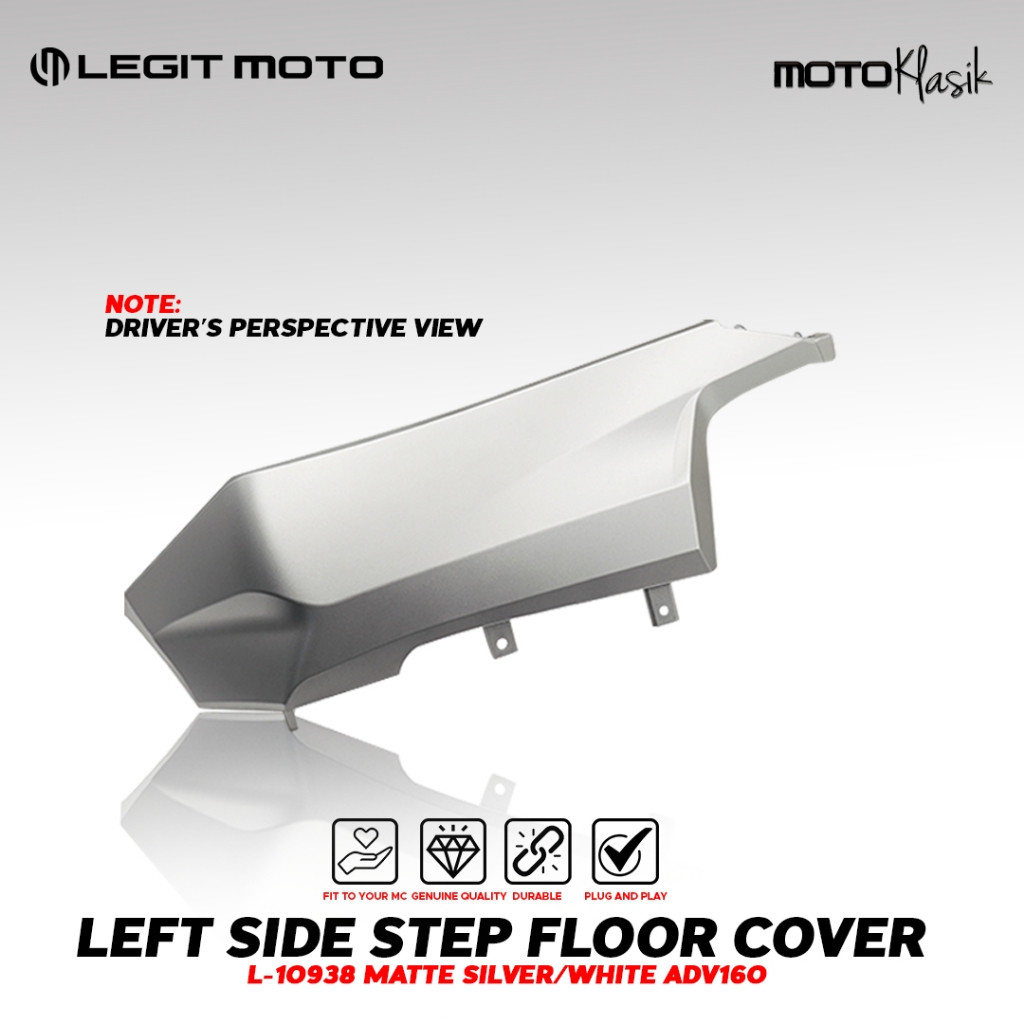 LEGITMOTO GENUINE HONDA ADV 160 SIDE STEP FLOOR COVER MATTE-SILVER ...