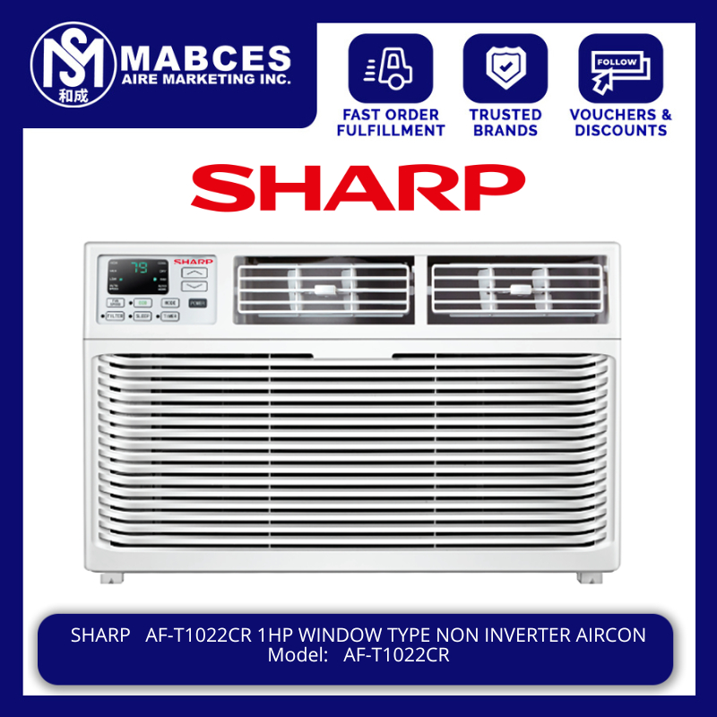 SHARP AF-T1022CR 1.0hp Window Type Aircon | Shopee Philippines