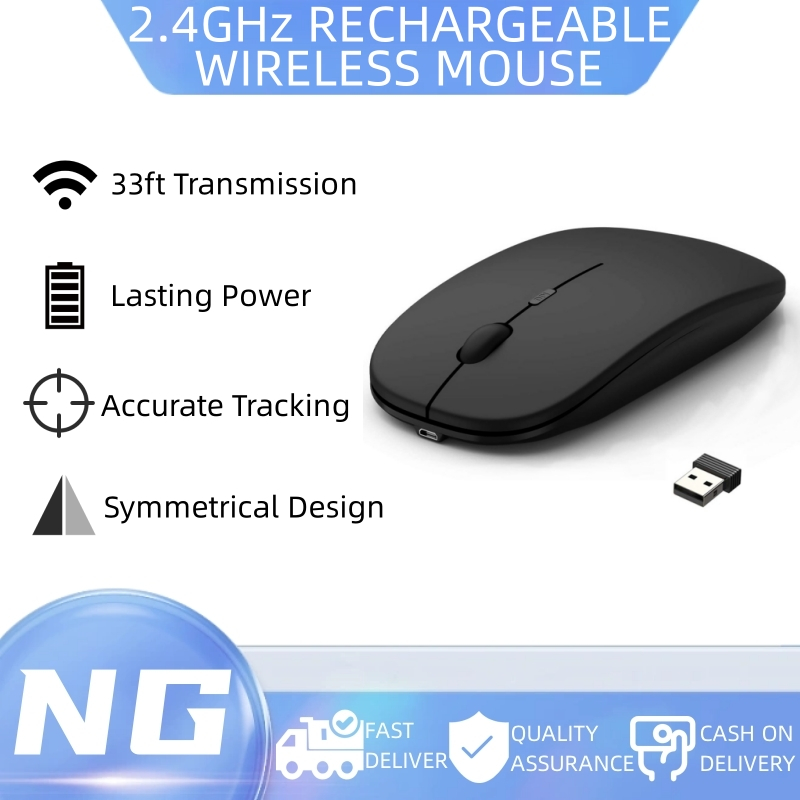 NG MALL 2.4G Wireless Mouse Rechargeable Charging Ultra-Thin Silent ...