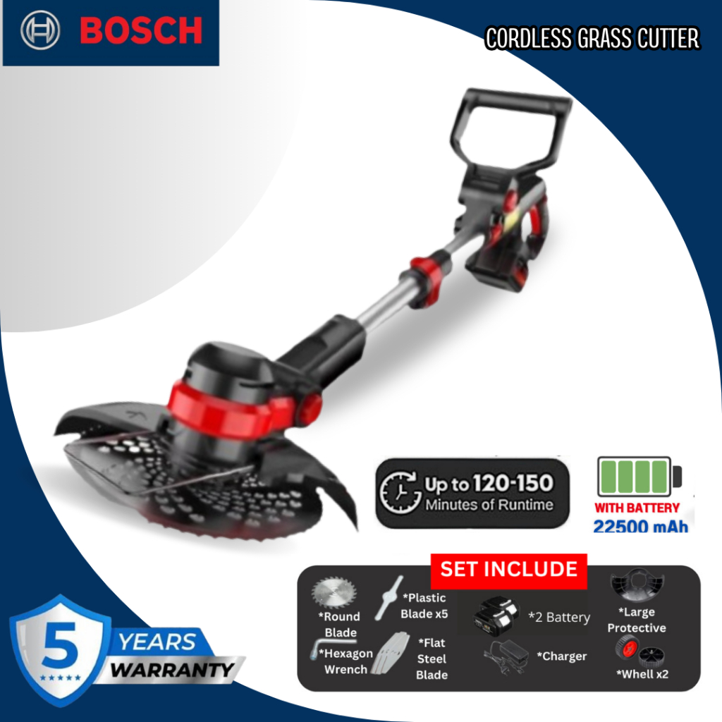 388V Powerful Electric Cordless Grass Cutter Rechargeable Lithium Battery Grass Trimmer | Shopee ...