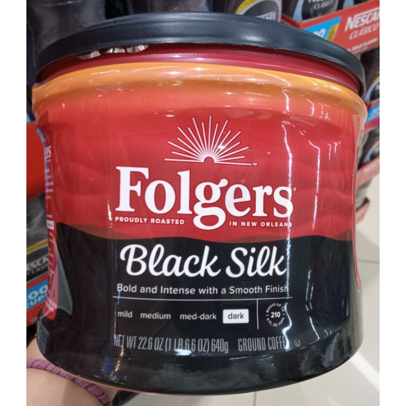 Folgers Black Silk Dark Roast Ground Coffee 640g | Shopee Philippines