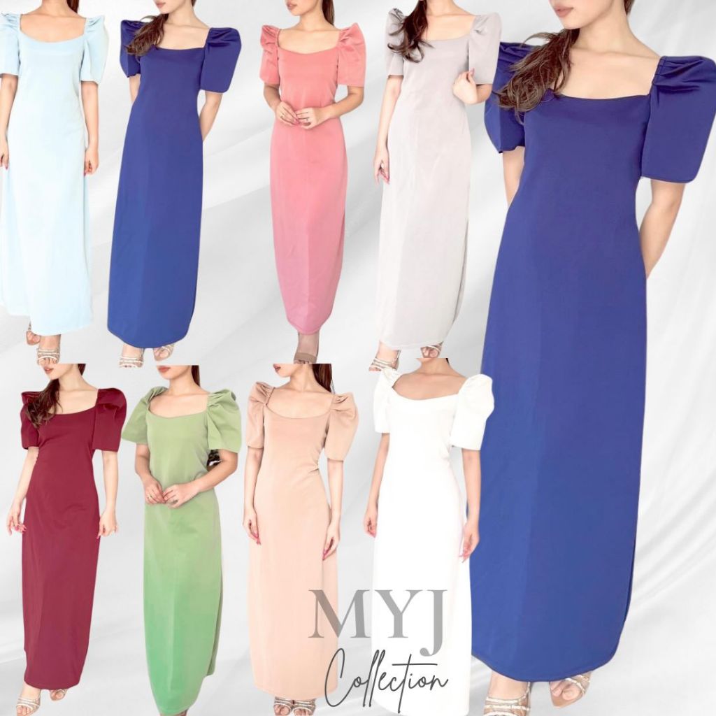 HANNAH SIMPLE FILIPINIANA FORMAL DRESS | Shopee Philippines