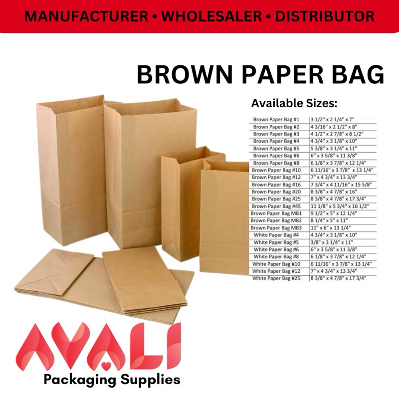 BROWN SUPOT/ TAKE OUT BAG (100pcs) | Shopee Philippines
