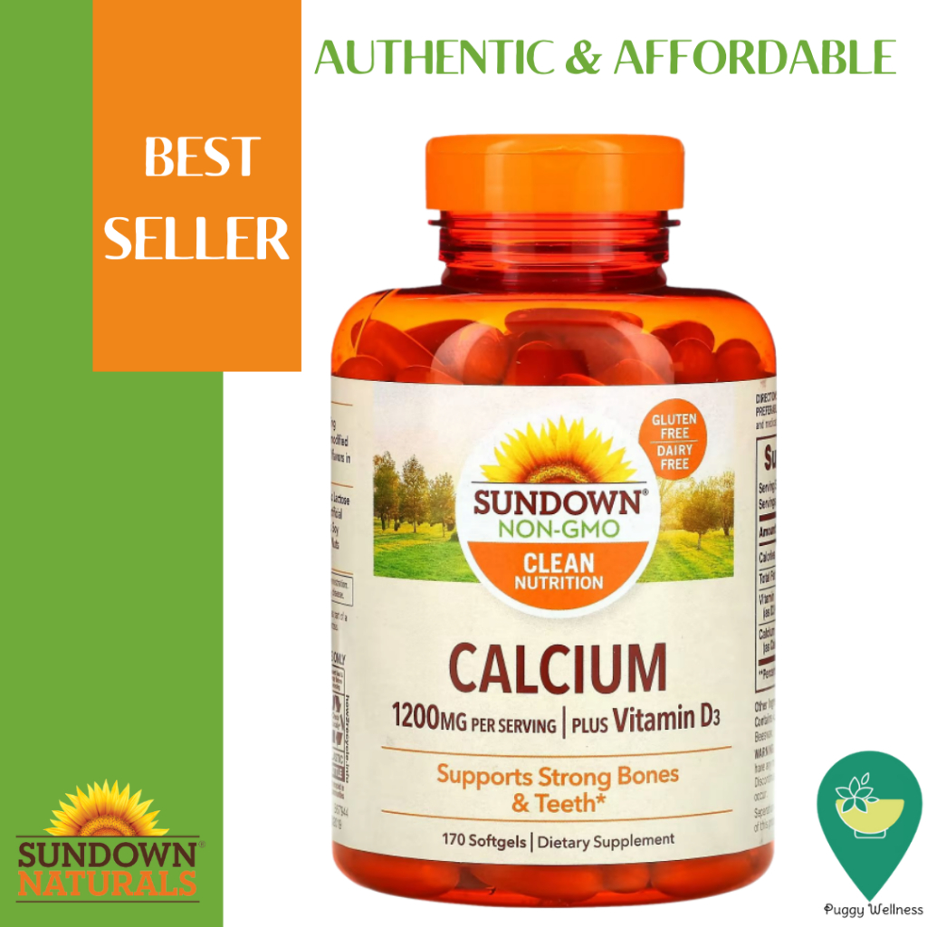 Sundown Naturals, Calcium Plus Vitamin D3, 1,200 mg, 170 Softgels (600 ...
