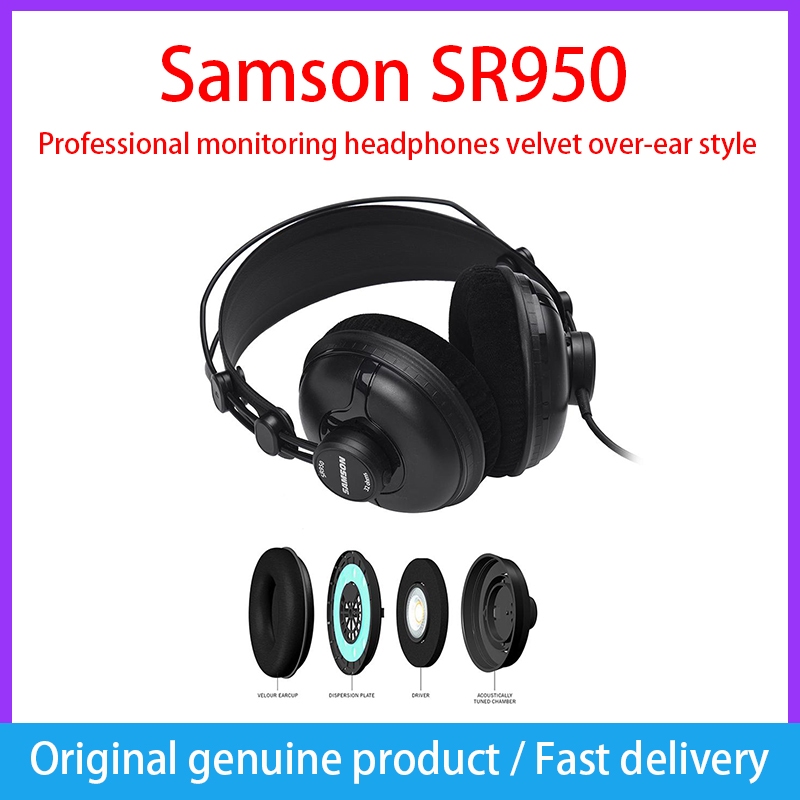 Original SAMSON SR950 Professional Studio Reference Monitor Headphones ...
