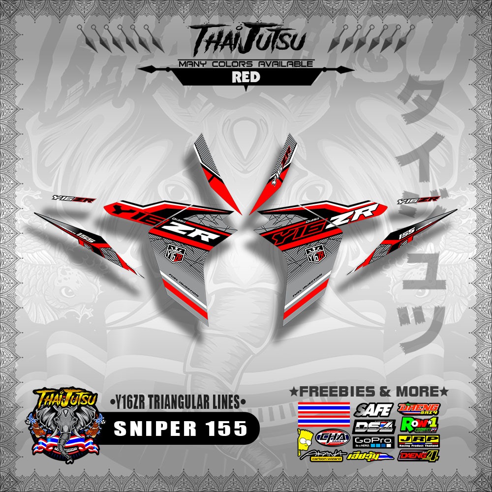 SNIPER 155 DECALS ( Y16ZR TRIANGULAR LINES )【ThaijutsuStickers ...