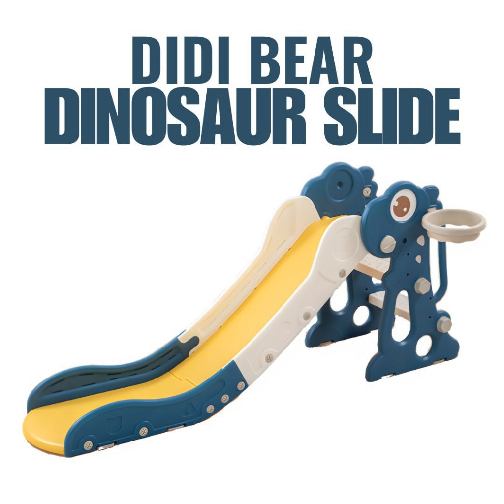 Didi Bear Dinosaur Slide with Basketball Ring and Horn Indoor and ...