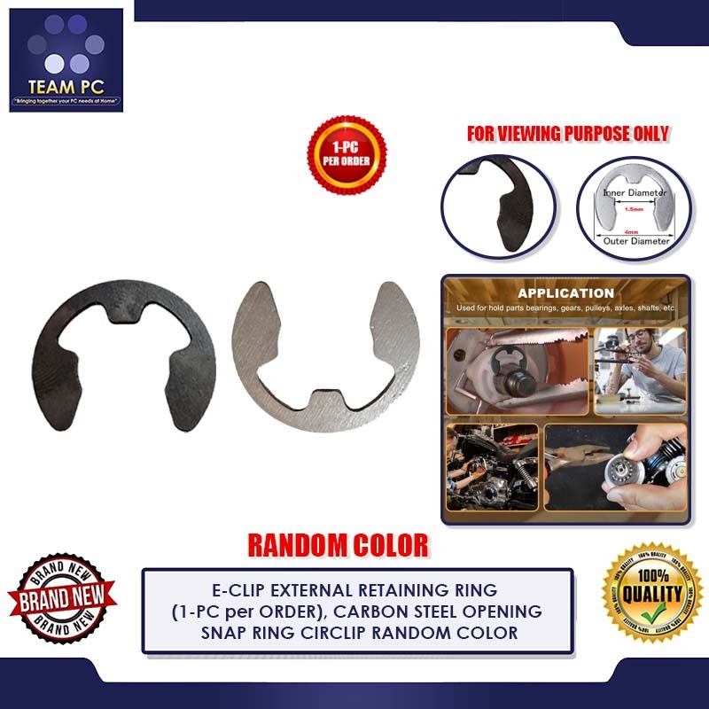TEAM PC E-CLIP EXTERNAL RETAINING RING (1-PC per ORDER), CARBON STEEL ...