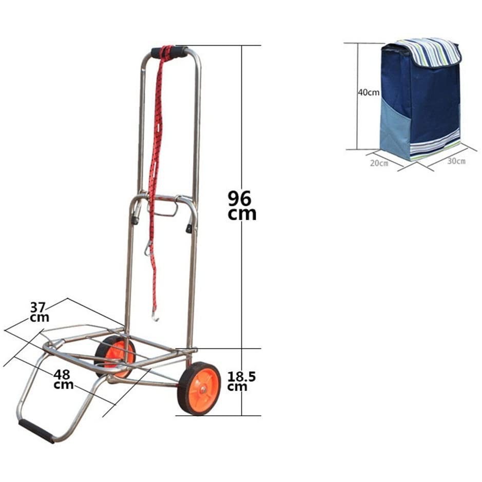 Stainless Steel Pull Rod Car Hand Truck Luggage Cart Small Trailer ...