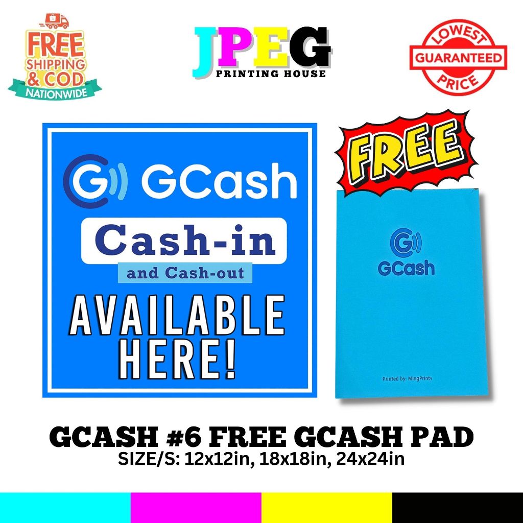 GCASH #6 FREE PAD Tarpaulin for Retailers Minimalist Tarp COD SQ FP ...