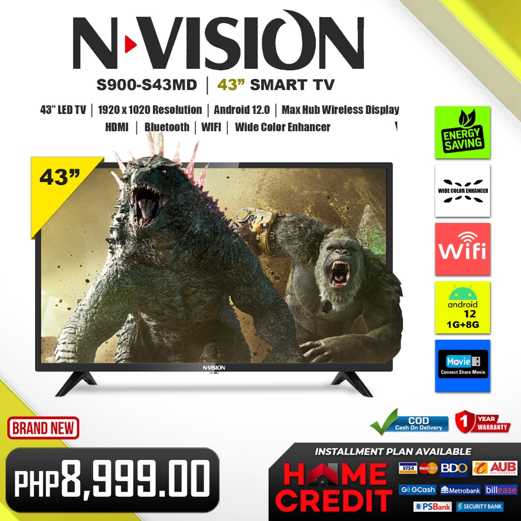 NVISION S900-S43MD LED TV 43" INCHES | Shopee Philippines