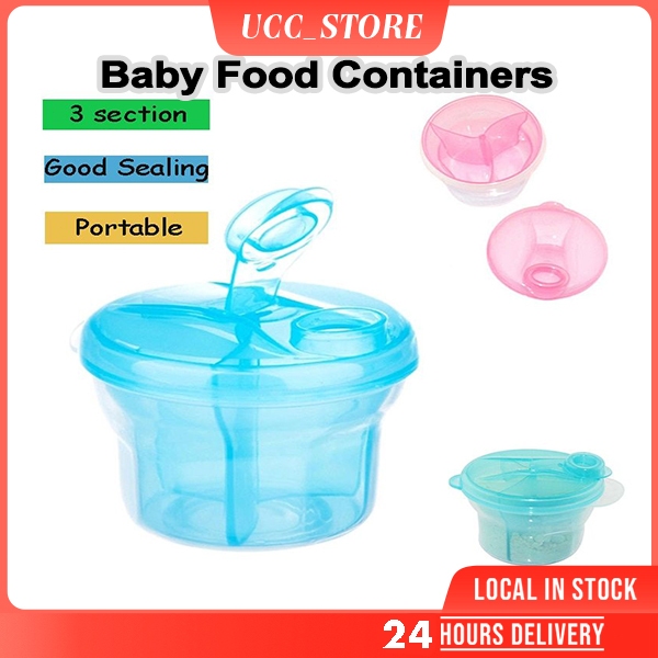 Baby Formula Dispenser, 3 Compartment Non-Spill Formula Container and ...