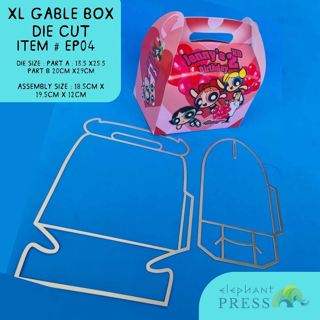 (Ready Stock) *EP004* XL Gable Box Loot Bag Box Die Cut Stencil Carbon ...