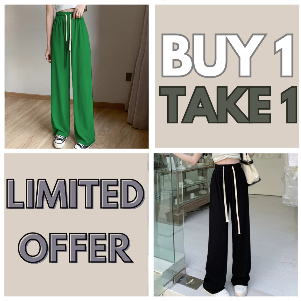 Buy 1 Take 1 Square Pants Wide Leg Pants Trousers | Shopee Philippines