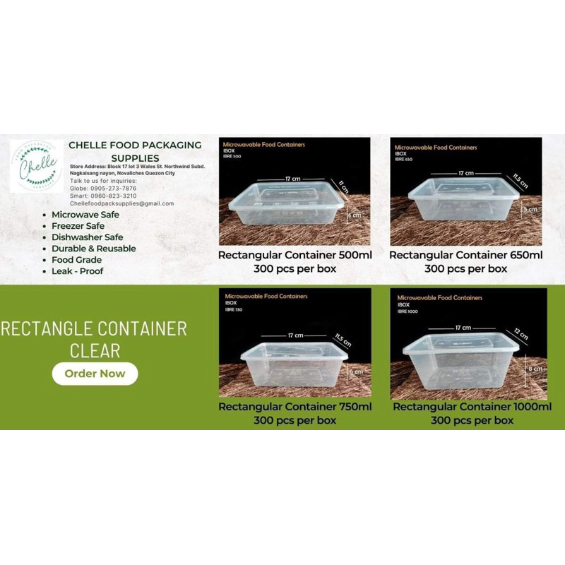I BOX MICROWAVABLE RECTANGULAR TUB / CONTAINER RE500 RE650 RE750 RE1000 ...