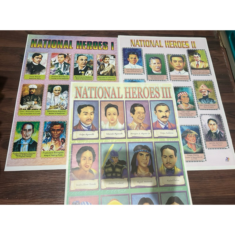 National Heroes Soft Charts Set of 3 | Shopee Philippines