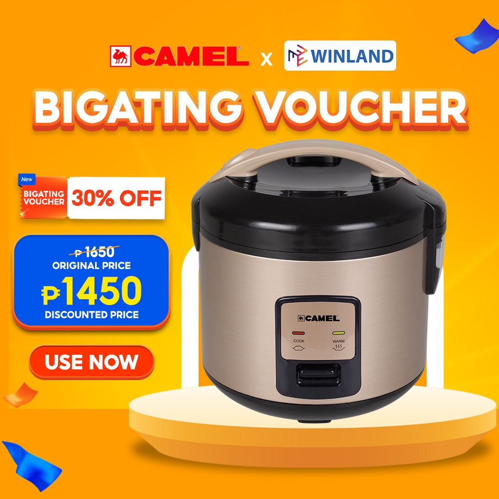 Camel by Winland 1.8 Liter / 10 Cups Elegant Rice Cooker with Steamer ...