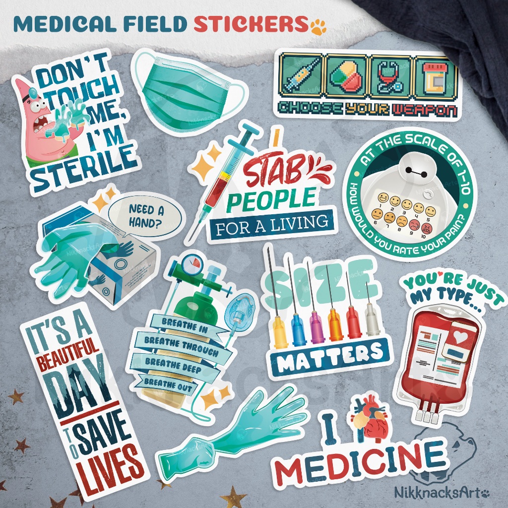 Medical Career (Doctor, Nurse, MedTech, Pharmacist) Waterproof Stickers ...