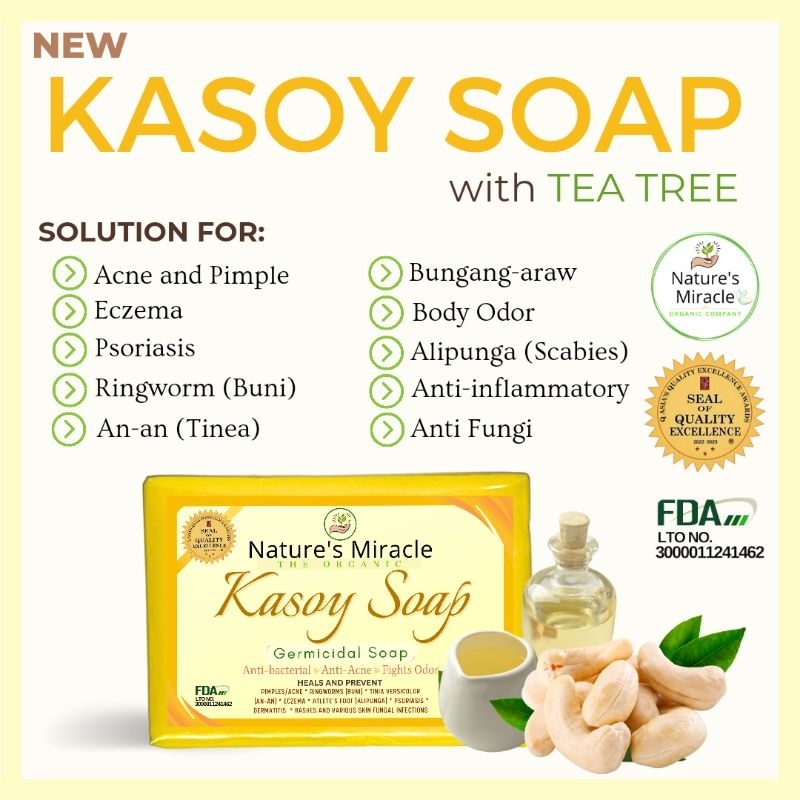 Kasoy Soap Original by Nature's Miracle. for Acne, pimples, dark spot ...