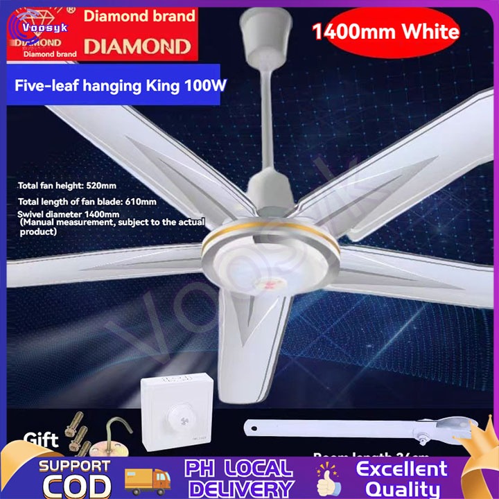 Diamond ceiling fan with three or five blades, size 42/48/56 inches ...
