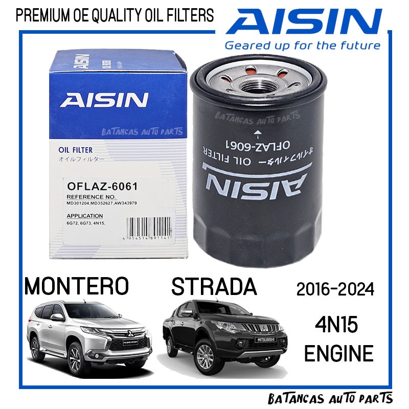 Aisin Oil Filter Mitsubishi Montero Strada 4N15 2016-2024 OFLAZ-6061 ...