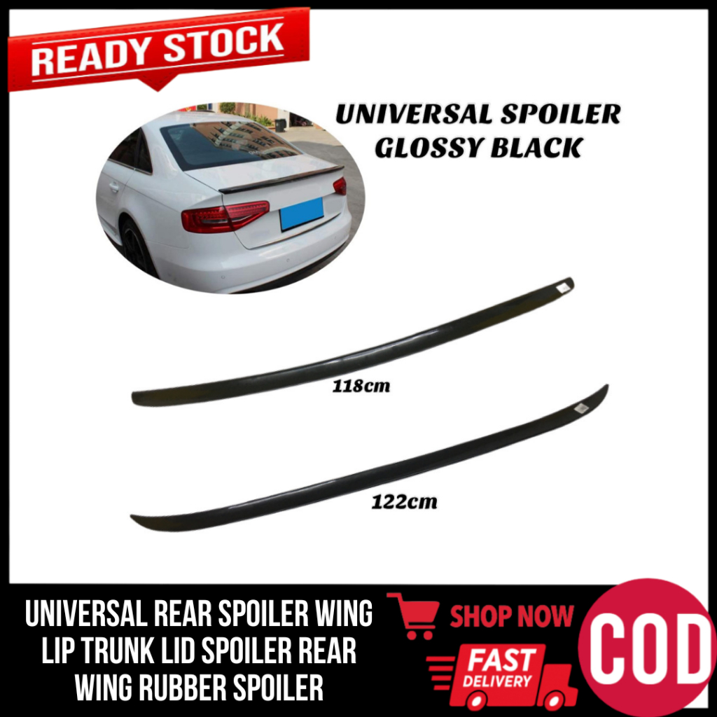 GCAO Universal Rear Spoiler Wing Lip Trunk Lid Spoiler Rear Wing rubber ...