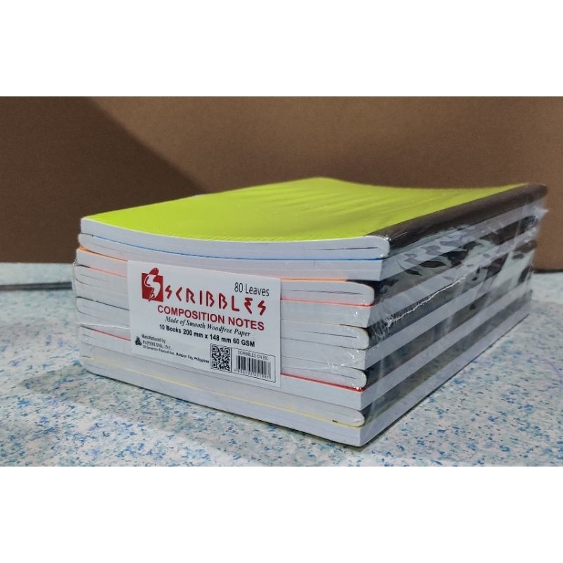 1 Ream Scribbles Composition Notebook 10 Books 80 Leaves | Shopee ...