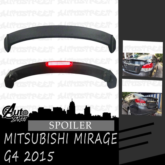 Mitsubishi Mirage G4 2015 with Light Rear Trunk Spoiler (Matte Black ...