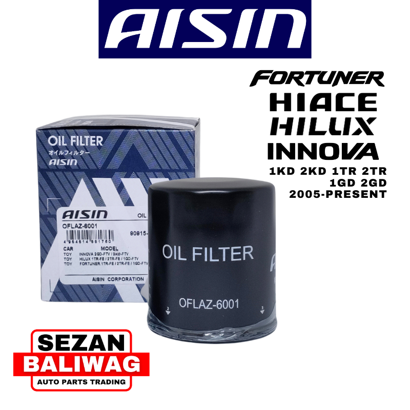 AISIN OIL FILTER FORTUNER HIACE HILUX INNOVA 2002-2018 OFLAZ-6001 ...