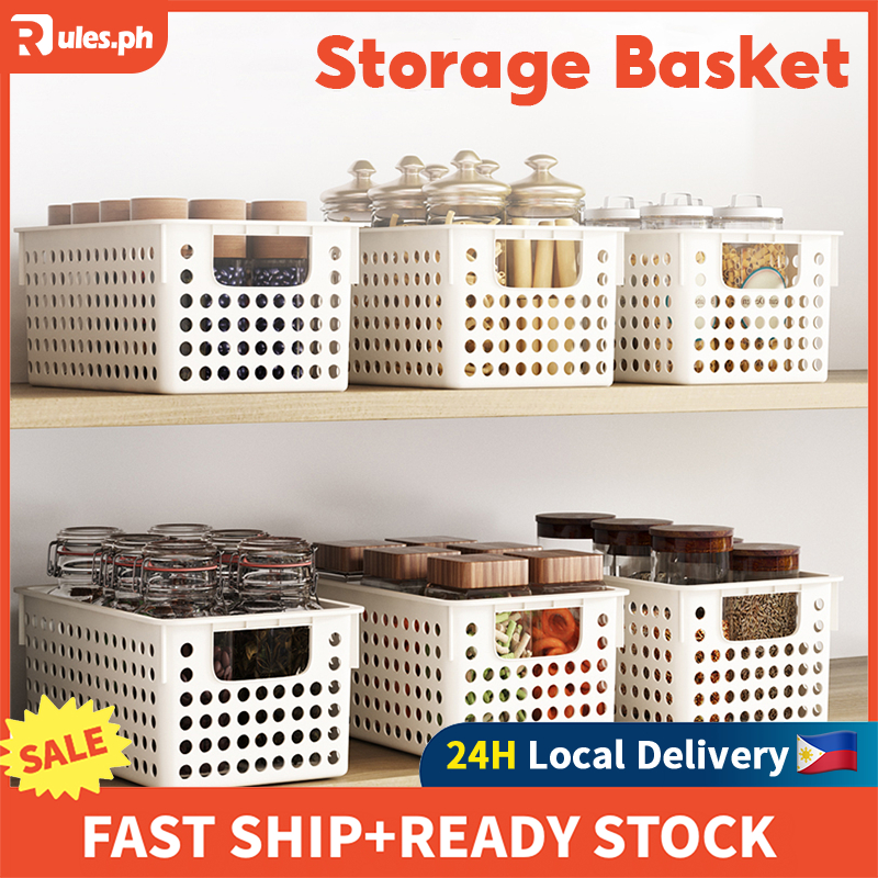 RULES Plastic Storage Baskets for Organizing Rectangular Storage Trays ...