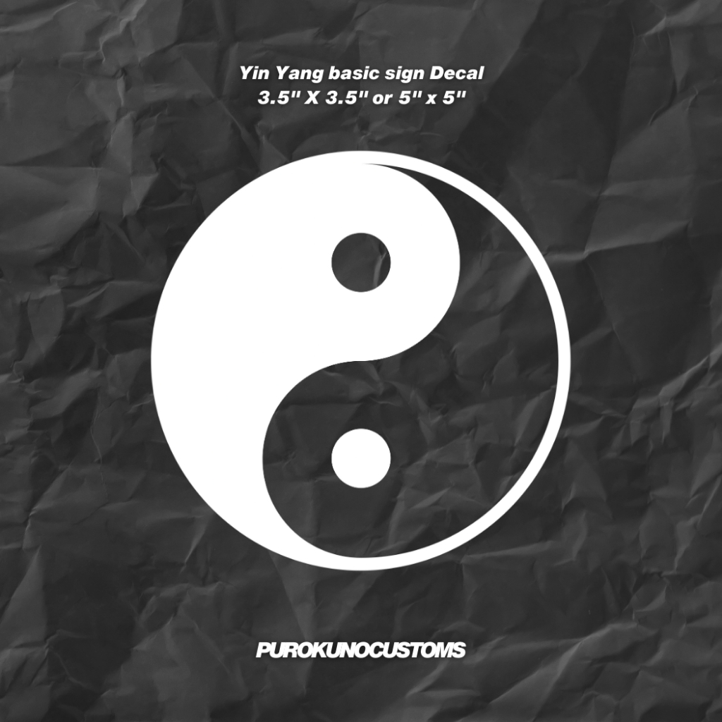 YIN YANG BASIC SIGN Car & Motorcycle vinyl sticker decals / Machine-cut ...