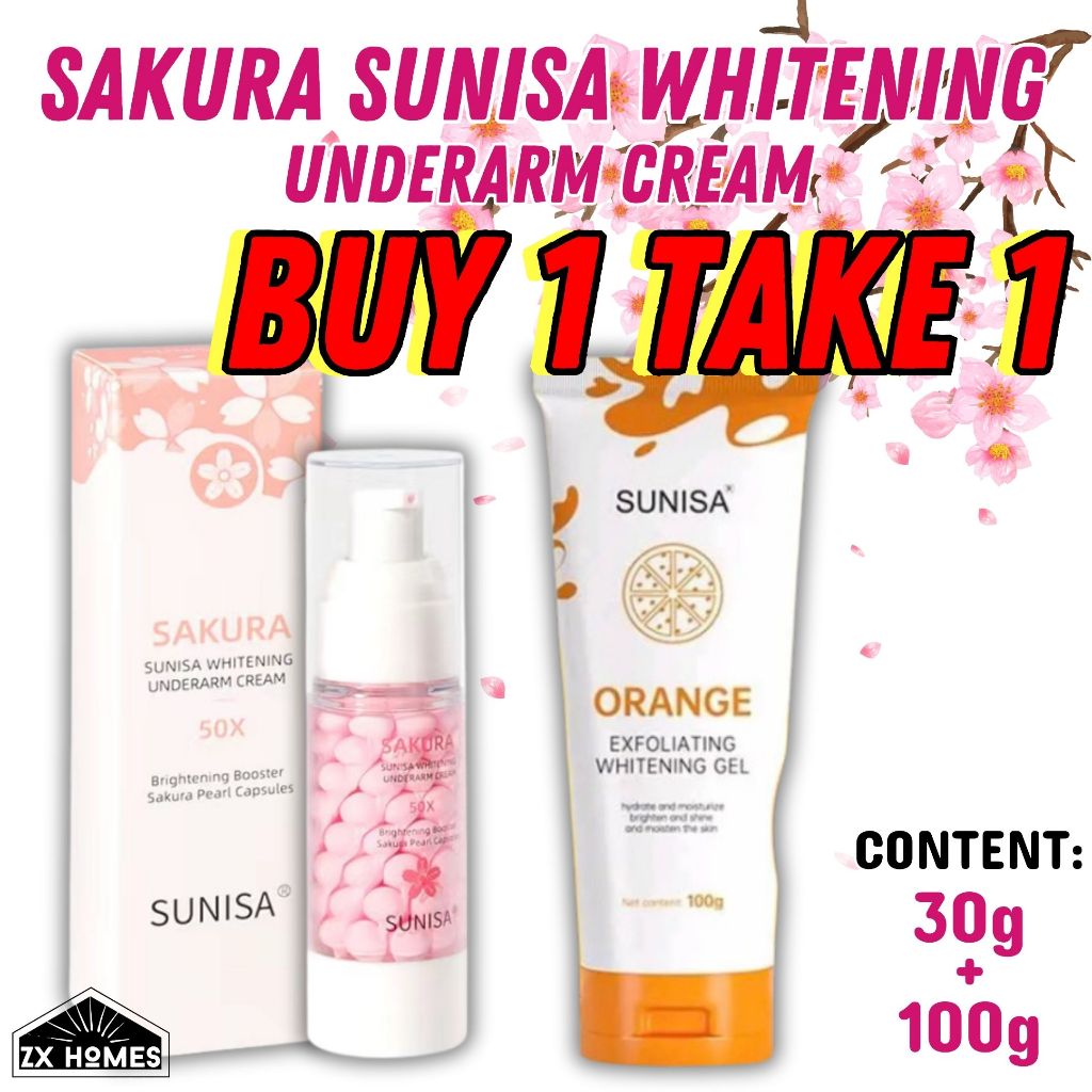 KKJJ [BUY 1 TAKE 1] SUNISA Sakura Whitening Underarm Cream 30g X Orange ...