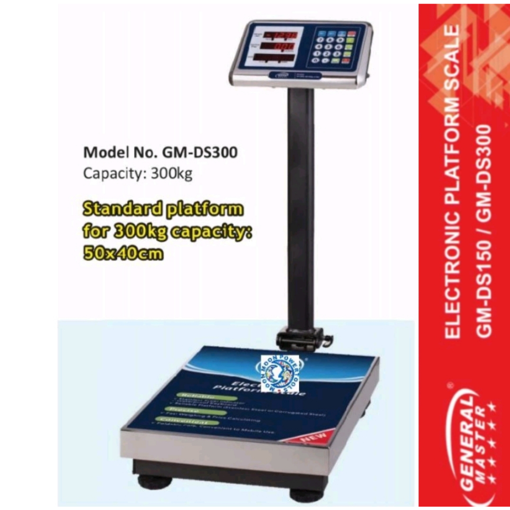 #GENERAL MASTER ELECTRONIC DIGITAL PLATFORM SCALE 300kg 150KG | Shopee ...