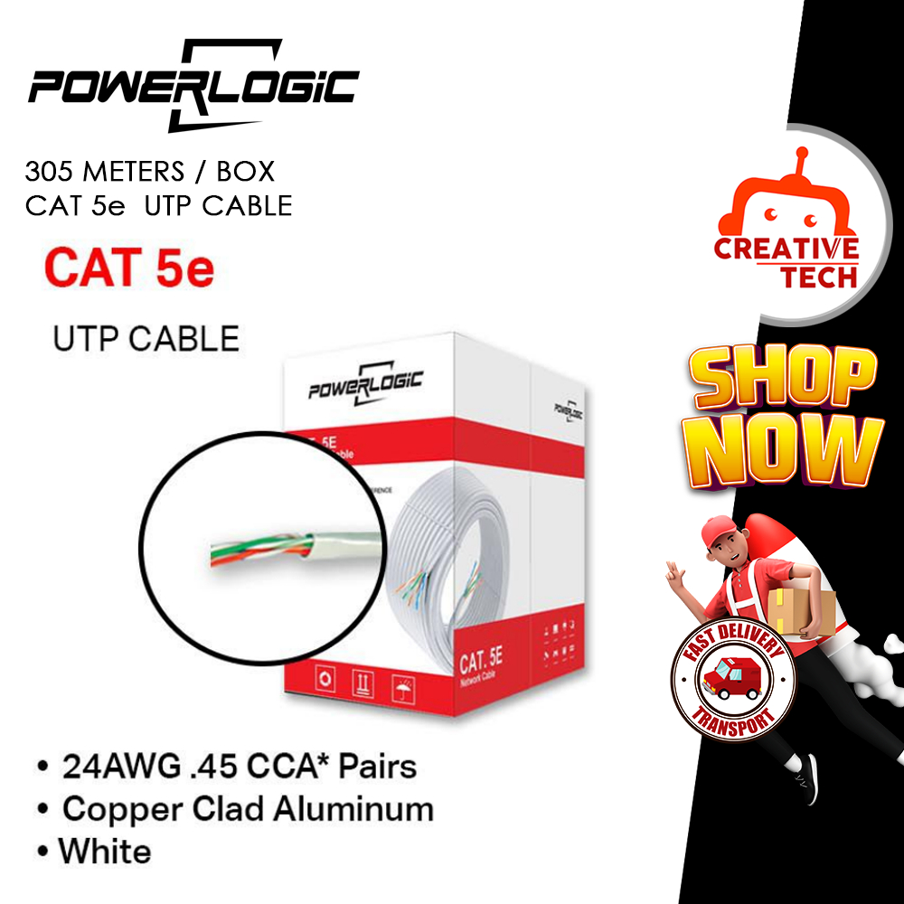 PowerLogic 305 METERS / BOX CAT 5e UTP CABLE | Shopee Philippines