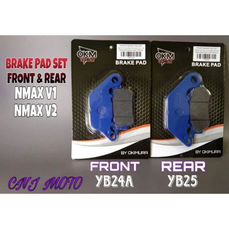OKM BRAKE PAD FOR NMAX V1 & V2 FRONT AND REAR SET | Shopee Philippines