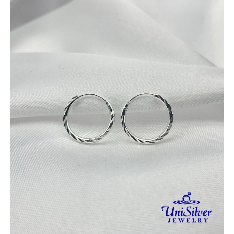 Unisilver 925 Sterling Silver 15mm Hoop Earrings (LE559-1001) | Shopee ...