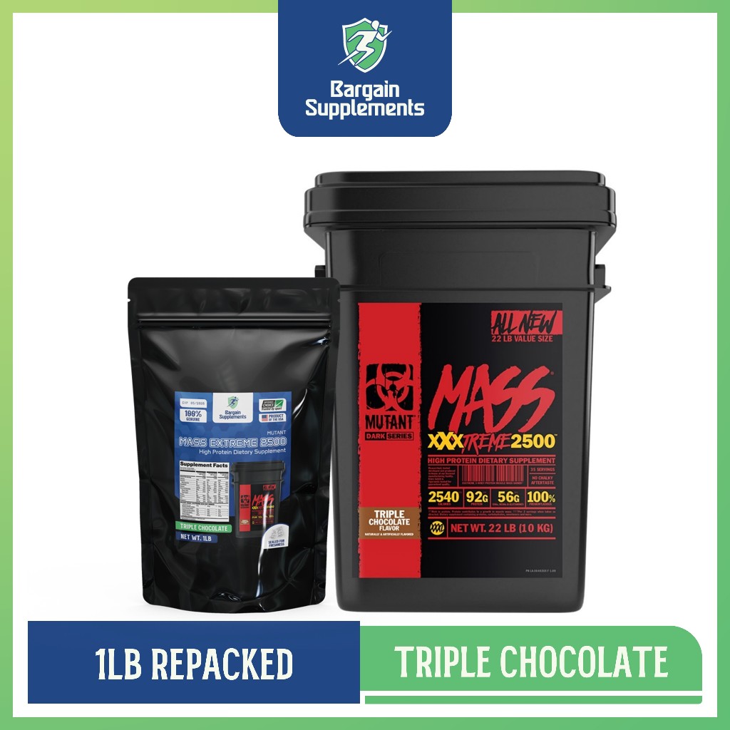 REPACKED | Mutant Mass Extreme 2500 - 1LB - Triple Chocolate | Repacked Mass Gainer | Shopee ...