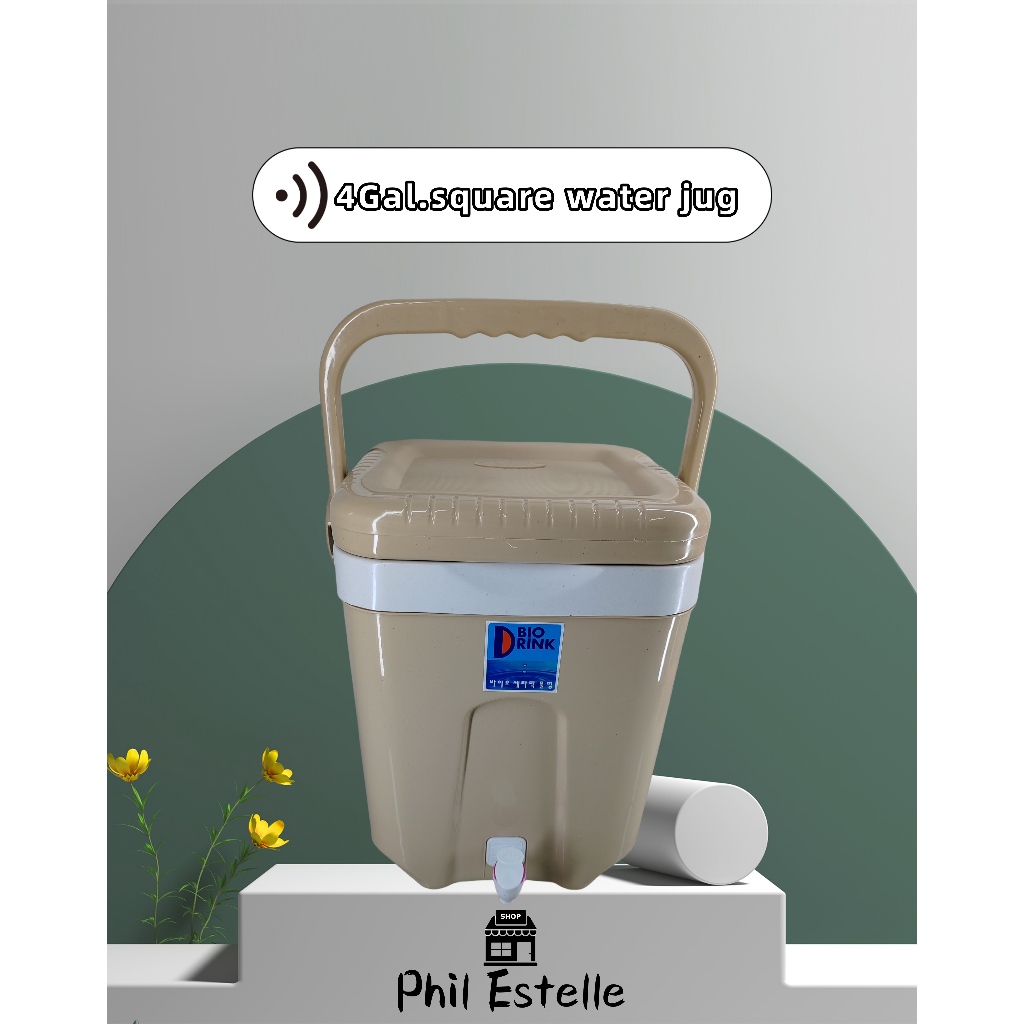 3.75 gallon aesthetic square bio drink water jug | Shopee Philippines