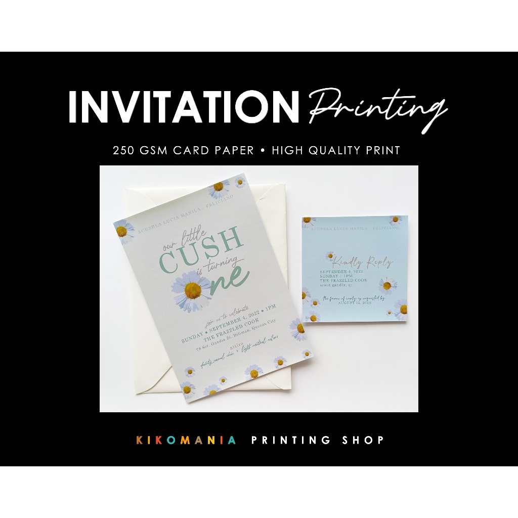 KIKOMANIA Invitation Cards - Birthday, Debut, Wedding, Events 5R (5x7 ...