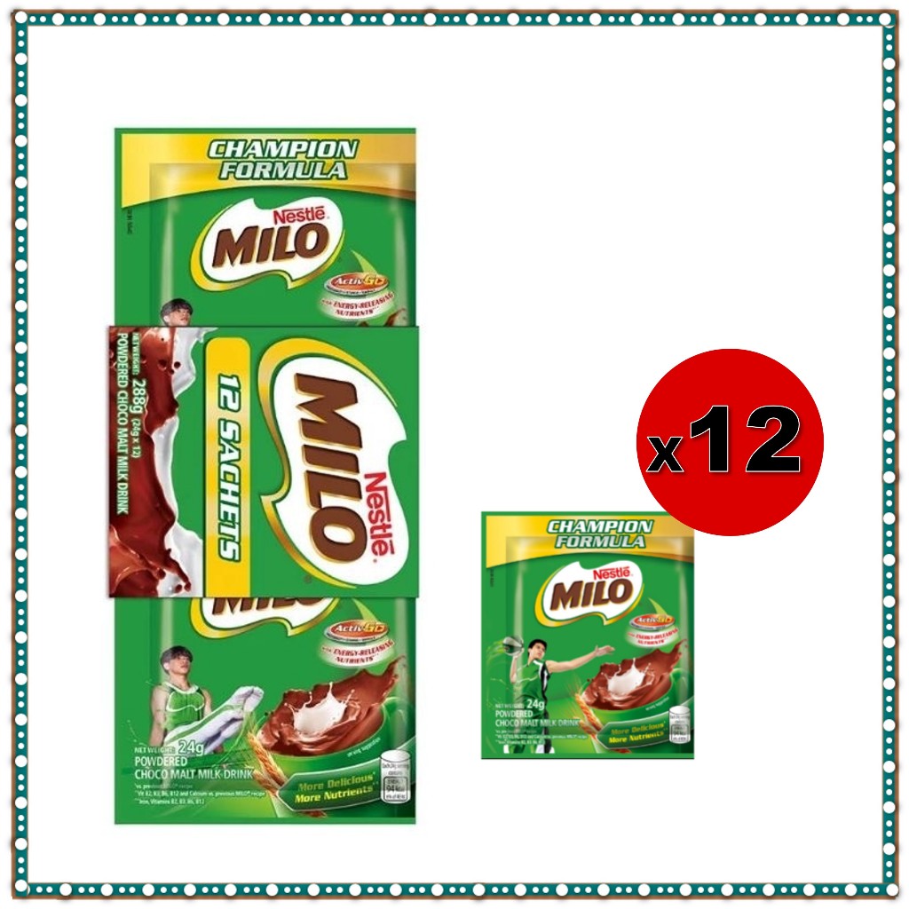 Nestle | Milo with Activ-Go Choco Malt Powdered Milk Drink | 24g x 12 ...