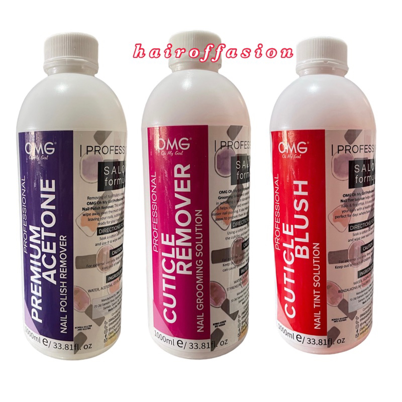 Omg nail Polish Remover / Acetone / Cuticle / cuticle Blush 1000ml ...