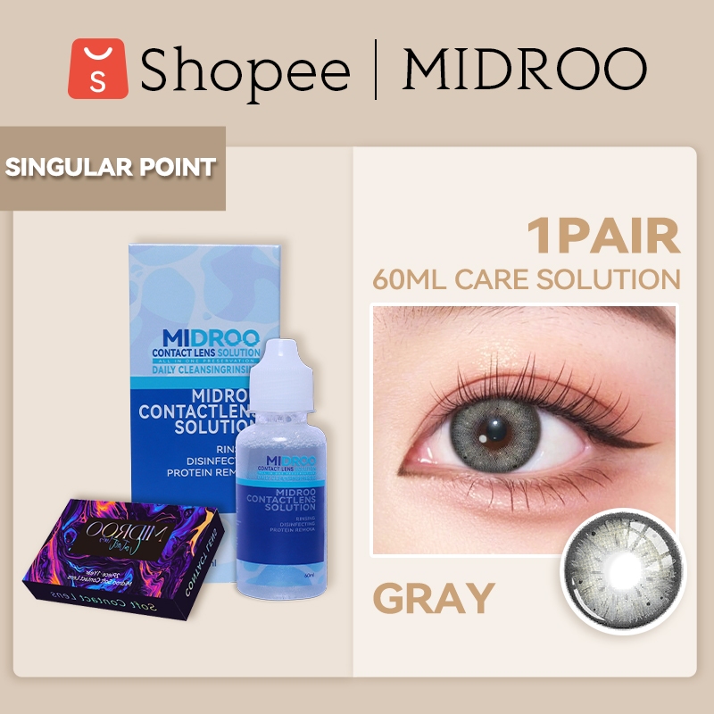 Midroo 1Pair OMG Contact lens Complete Set With Solution Graded 0.00 ...