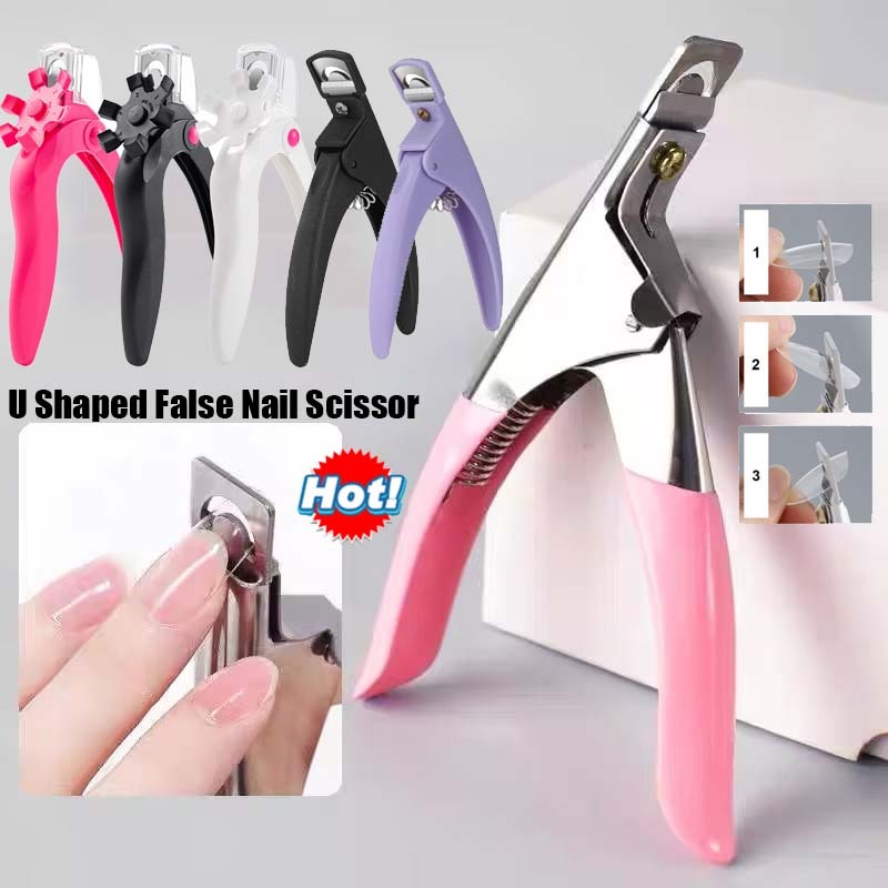 U Shaped French False Nail Scissor Stainless Steel Well Cutter Trimmer ...