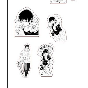 4pc/order Jujutsu Kaisen Toji Set C Emoji Waterproof Sticker Matte ...