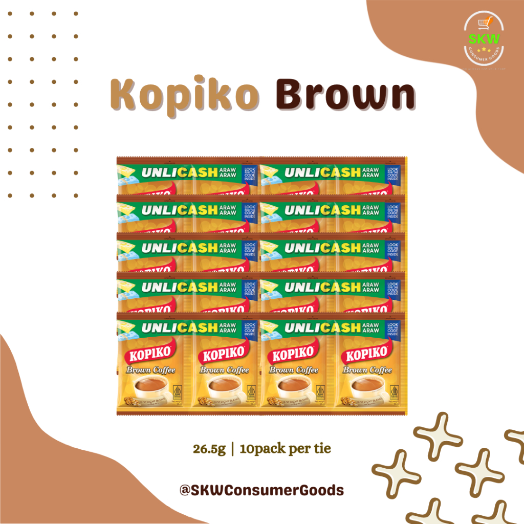 Kopiko Brown Twin Pack (2x20g) Pack of 10 Instant Coffee Non-Dairy ...