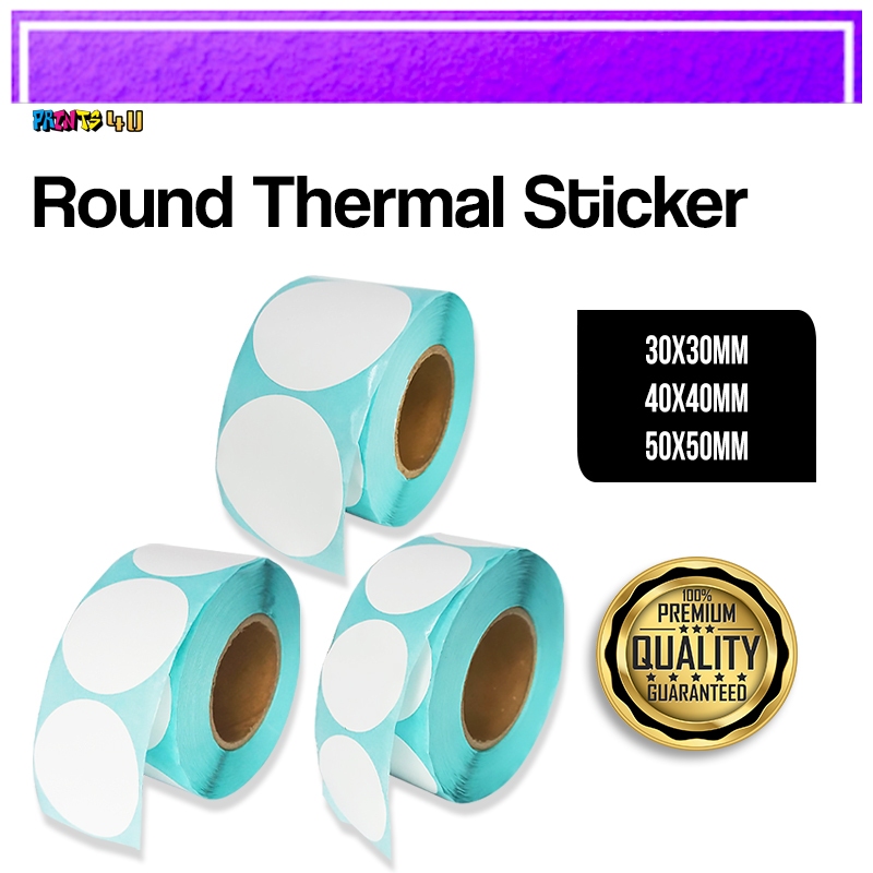 Circle Thermal Label Sticker Rolls Waterproof Label Sticker (Plain ...