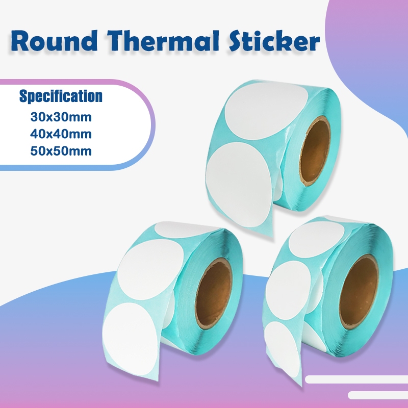 Plain White Waterproof Circle Thermal Sticker for Label and Sticker ...