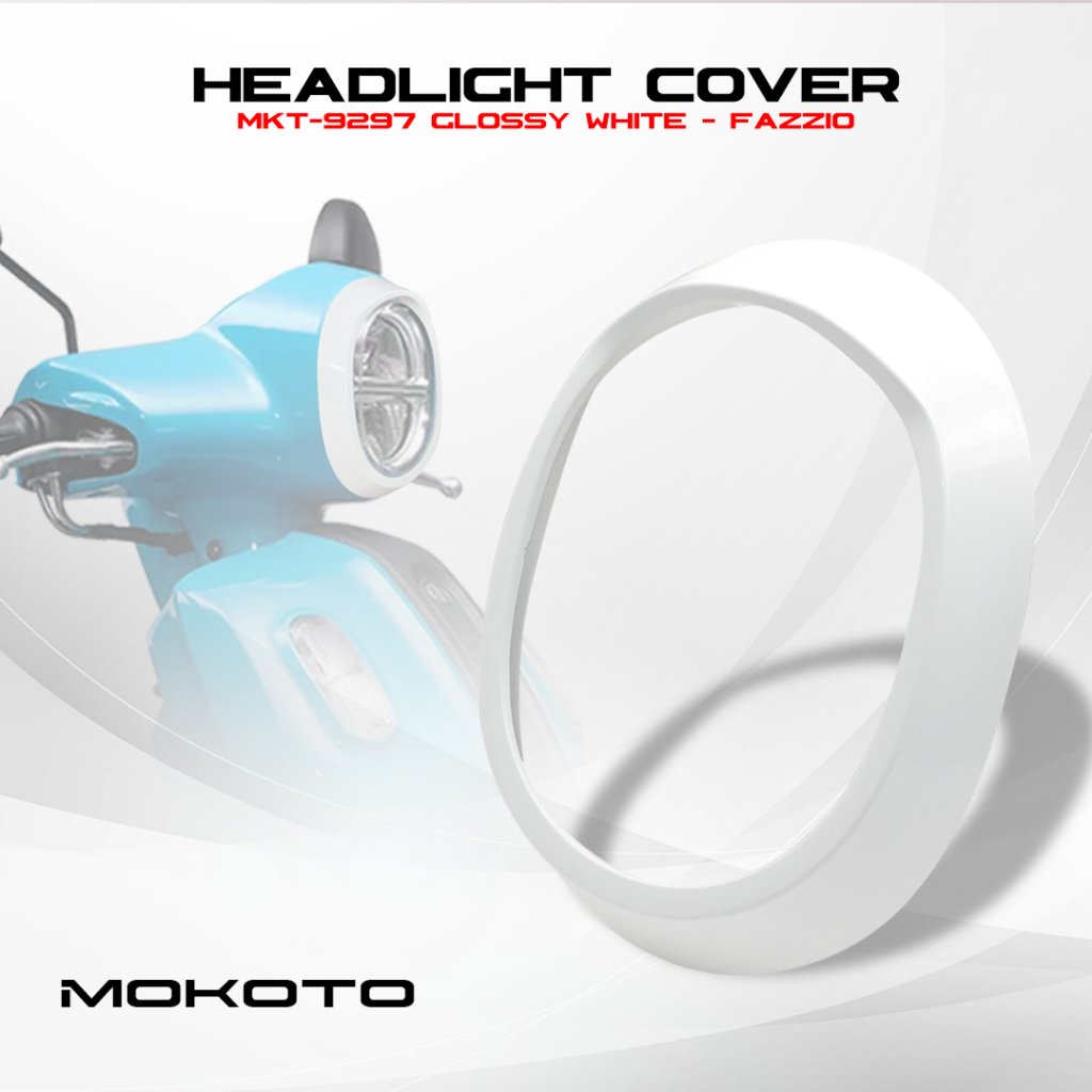 MOKOTO MIO FAZZIO HEADLIGHT COVER GLOSSY HYDRO-DIP CARBON TRIM GARNISH ...