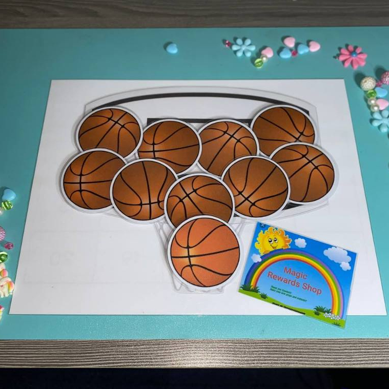 ESL Reward - 10 Pieces Basketball and a Ring reward (MAGNETIC OR VELCRO ...