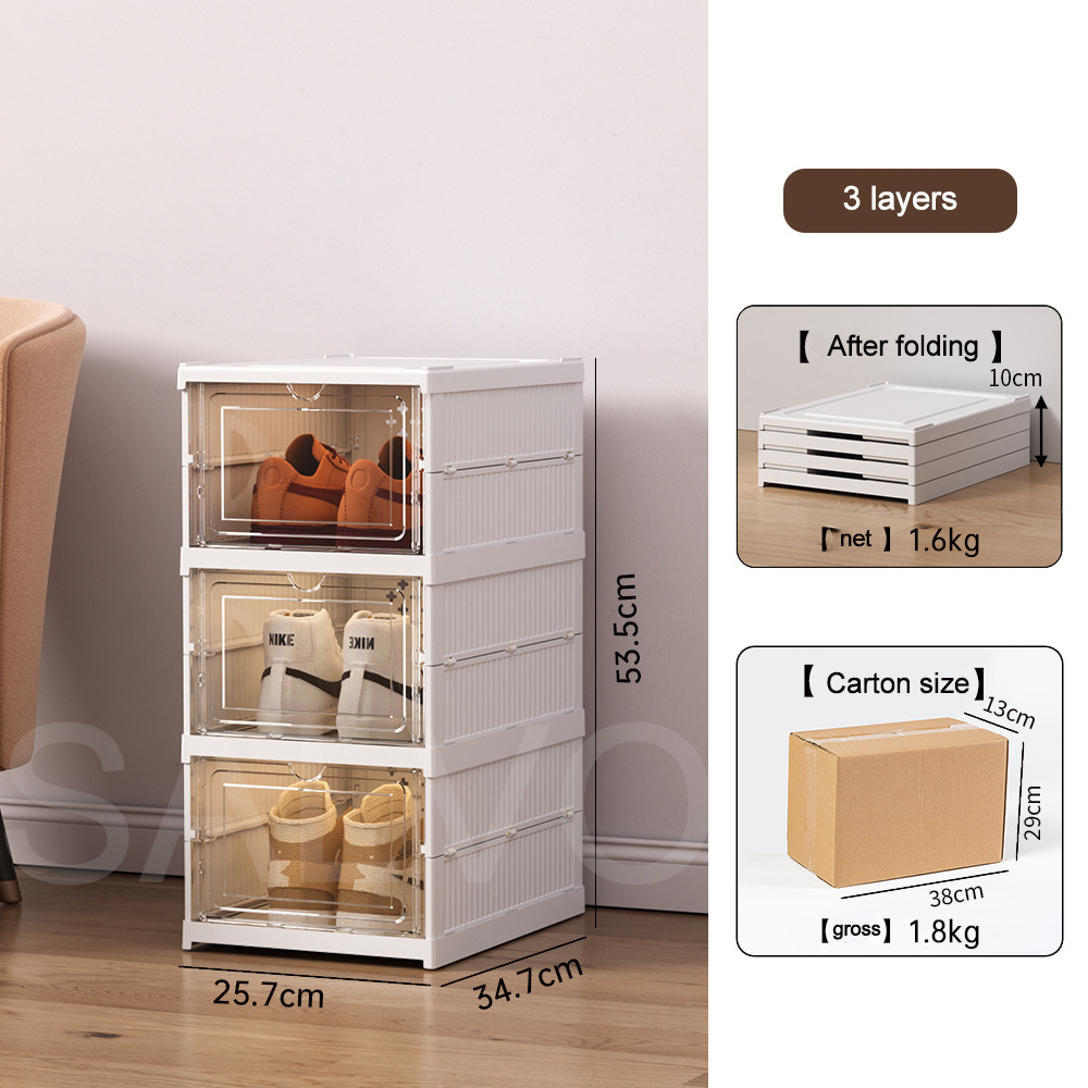 Foldable Shoe Box Shoe Rack Organizer shoe storage shoe cabinet Dust ...